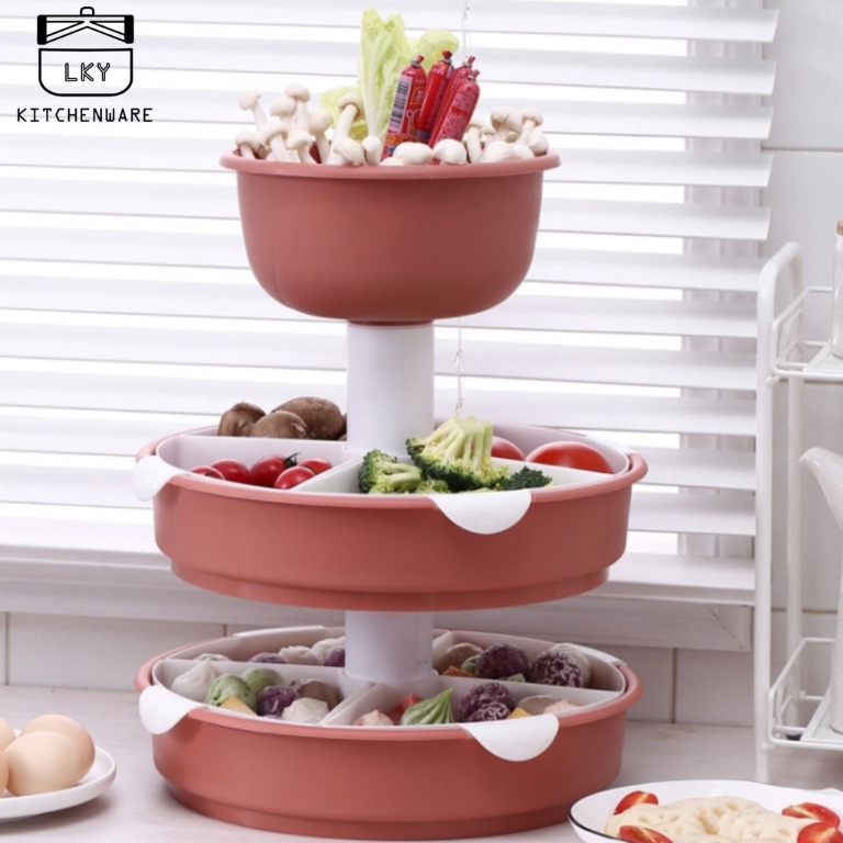 Rotating Hot Pot Platter Removable Trays Steamboat Food Tray Fruit ...