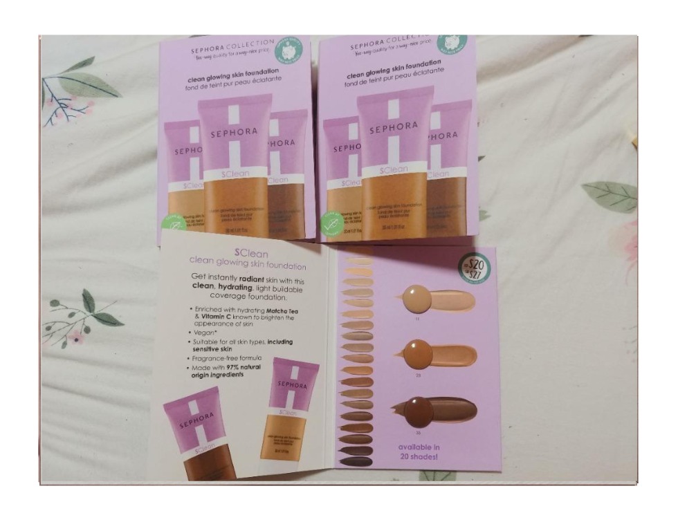 {Sample} Sephora Collection Clean Glowing Skin Foundation Sample Card ...