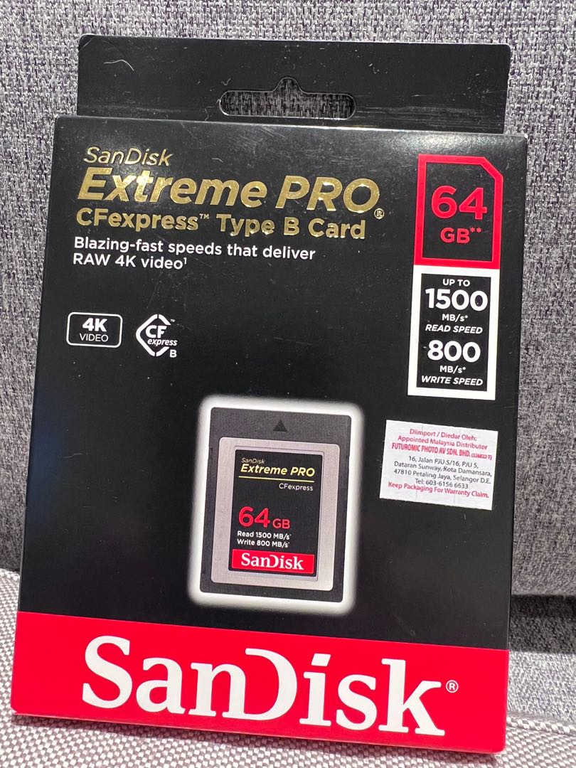 Sandisk cf express typeB 64gb, Photography, Lens & Kits on Carousell