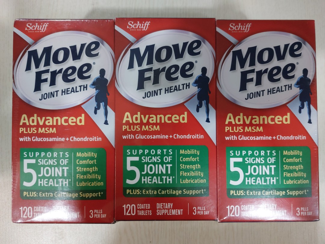Schiff MoveFree 120 Tablets x3 Bundle Pack, EXP 09/2023, Health & Nutrition, Health Supplements ...