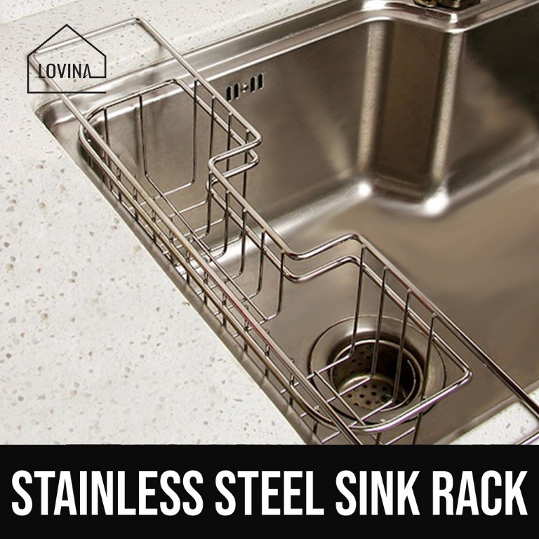 Stainless Steel Kitchen Sink Rack Shelving Sponge Drainer Basin Holder ...