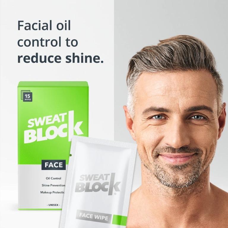 SweatBlock Face Wipes. Control Excessive Face Sweat, Reduce Oil & Shine ...