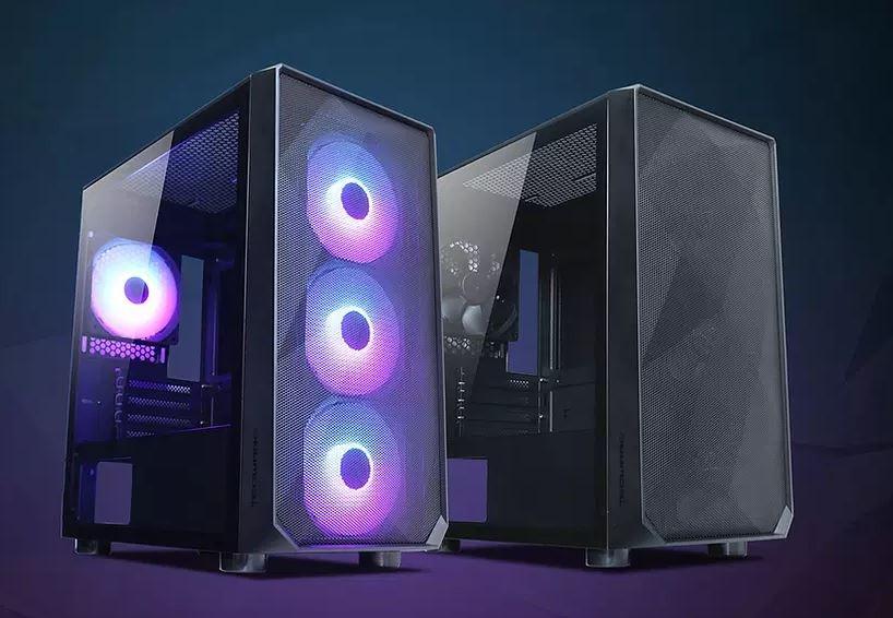 Tecware Forge M OMNI ARGB mATX Case with 4x12cm ARGB Fans, Magnetic TG ...
