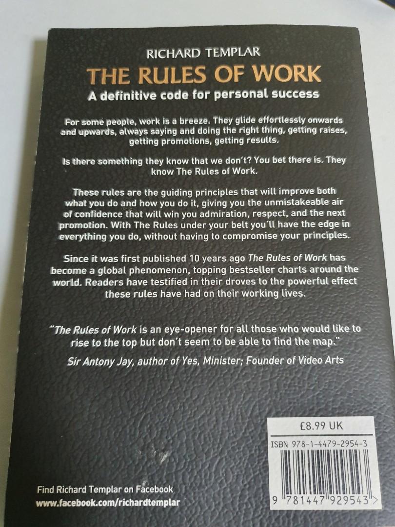 The Rules of Work - Richard Templar, Hobbies & Toys, Books & Magazines ...