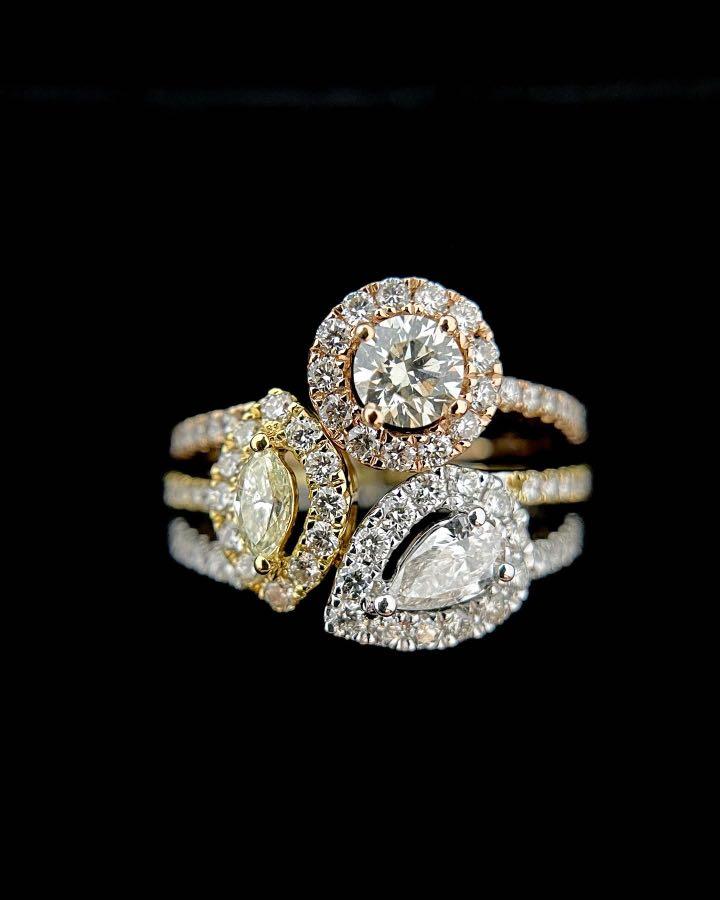 Tri-Diamond Fancy Ring, Women's Fashion, Jewelry & Organisers, Rings on ...
