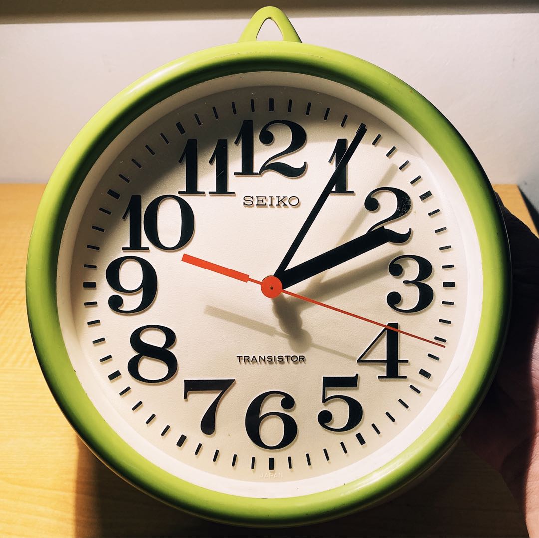 Vintage Seiko Transistor Clock Apple Green, Furniture & Home Living ...