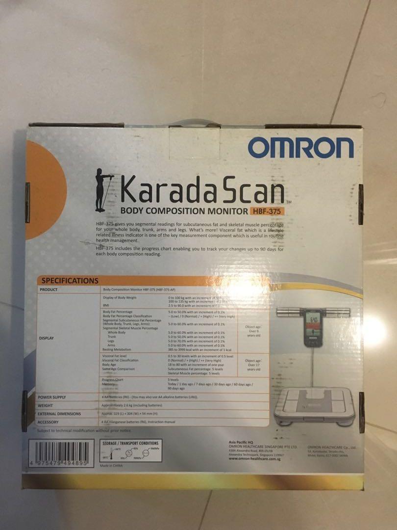Weighing machine and body fat - omron karada scan, Health & Nutrition ...
