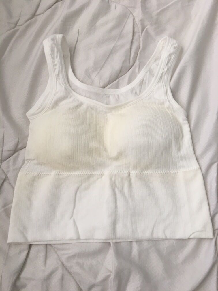 White bra top, Women's Fashion, Tops, Sleeveless on Carousell