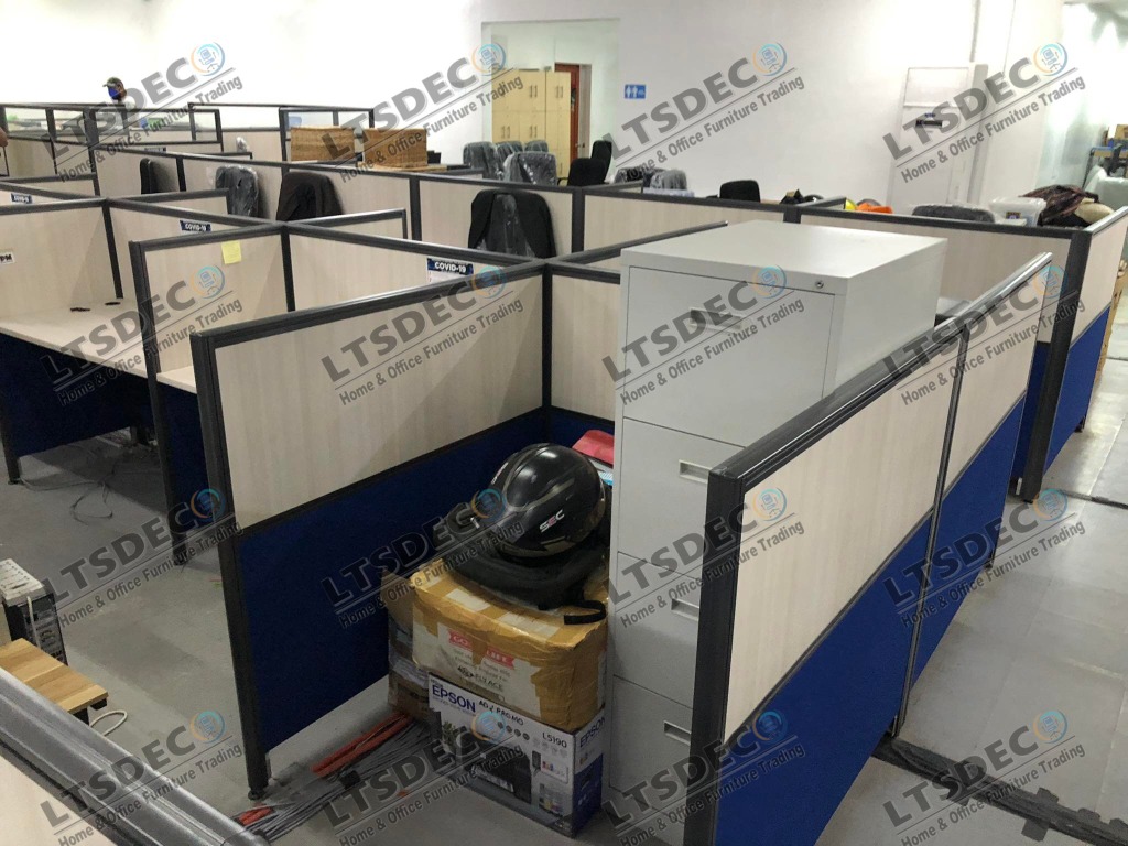 workstation table with sharing panel office partitions, Furniture ...