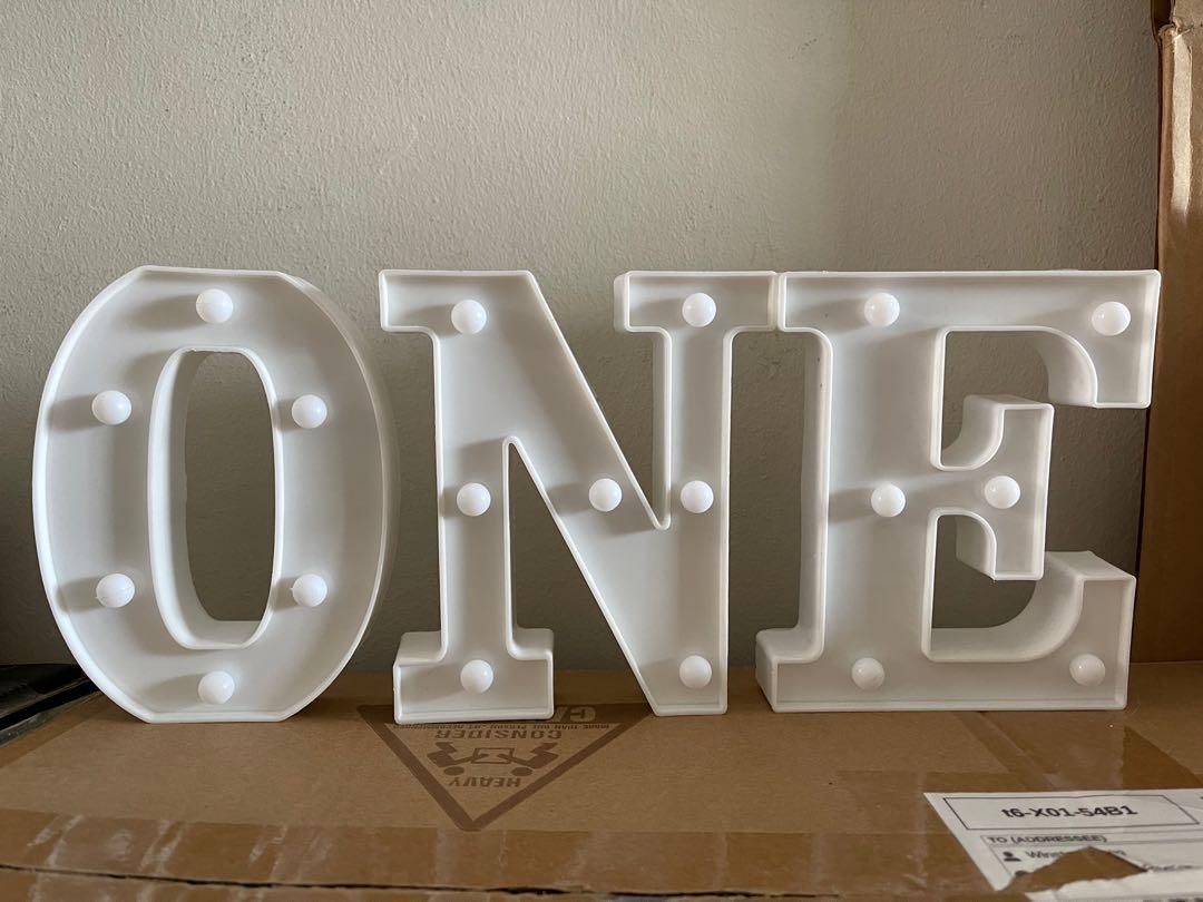 1st Birthday Decor - LED Alphabets Lights (ONE), Babies & Kids, Baby ...