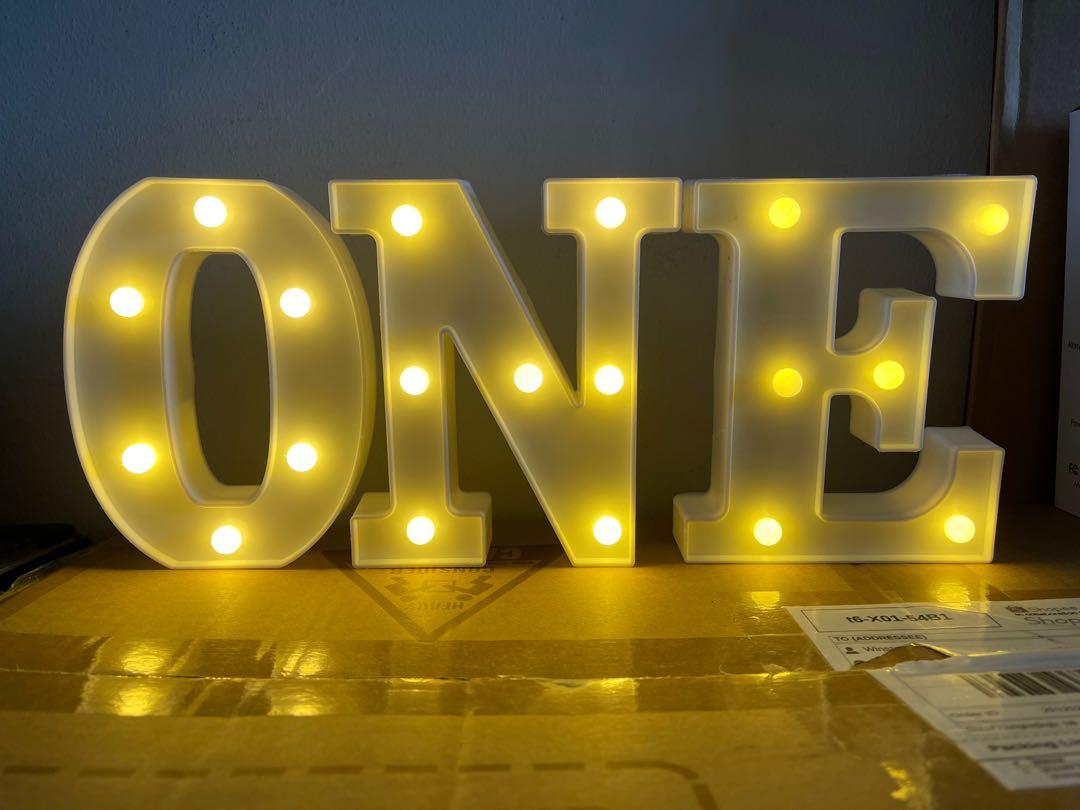 1st Birthday Decor - LED Alphabets Lights (ONE), Babies & Kids, Baby ...