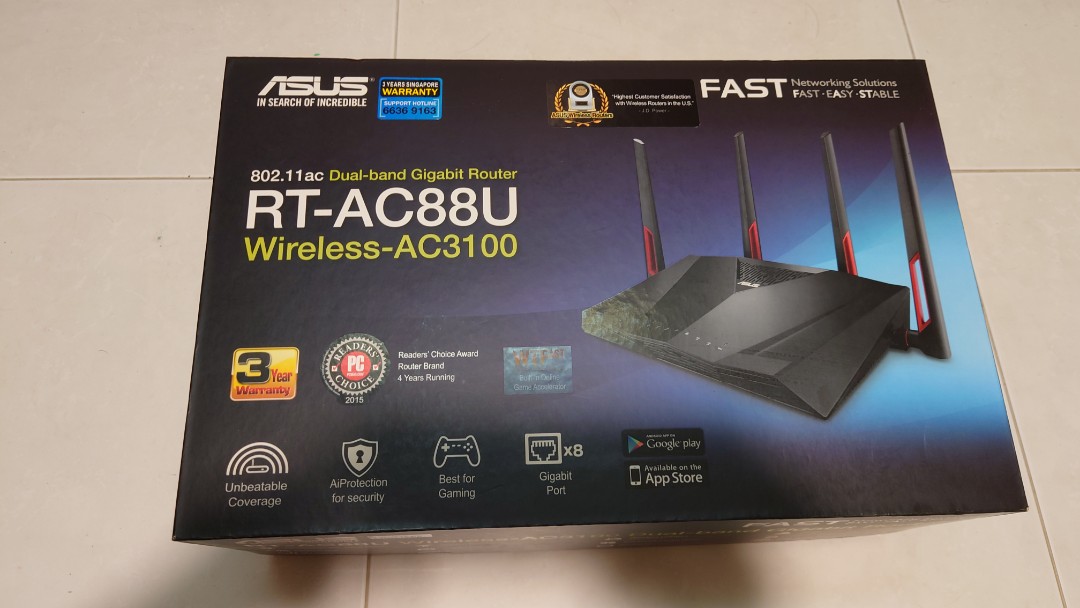 Asus RT-AC88U Dual Band Wireless AC3100 8 port Gigabit Router ...