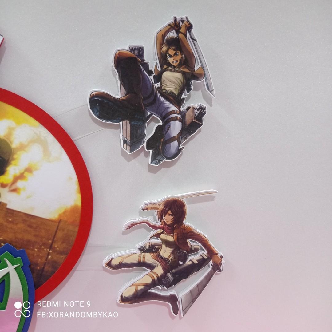 Attack on Titan Themed Cake Topper Layered Toppers Mikasa Eren, Hobbies ...