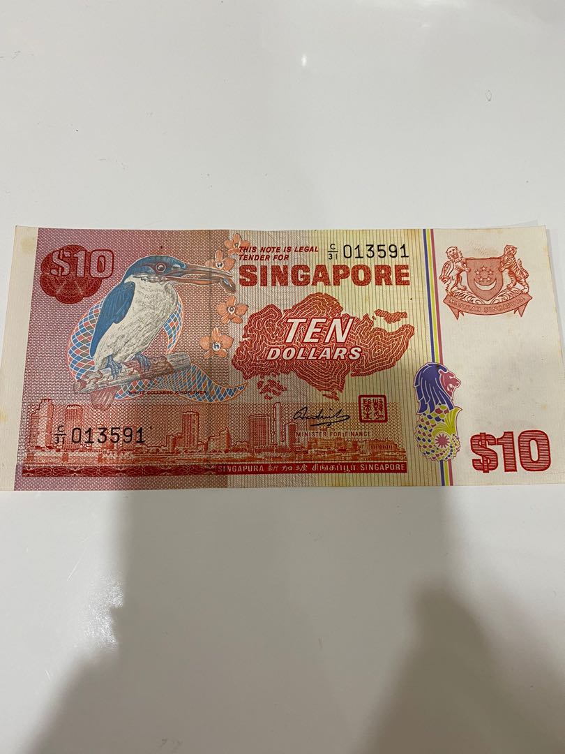 Bird Series SGD $10 old note, Hobbies & Toys, Memorabilia ...