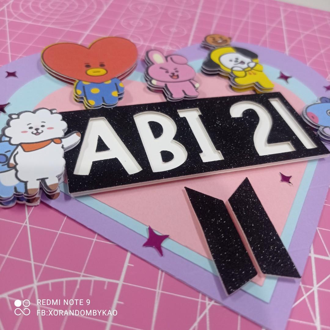 BT21 Themed Cake Topper BTS Tata Chimmy RJ Koya Cooky Mang Shooky ...