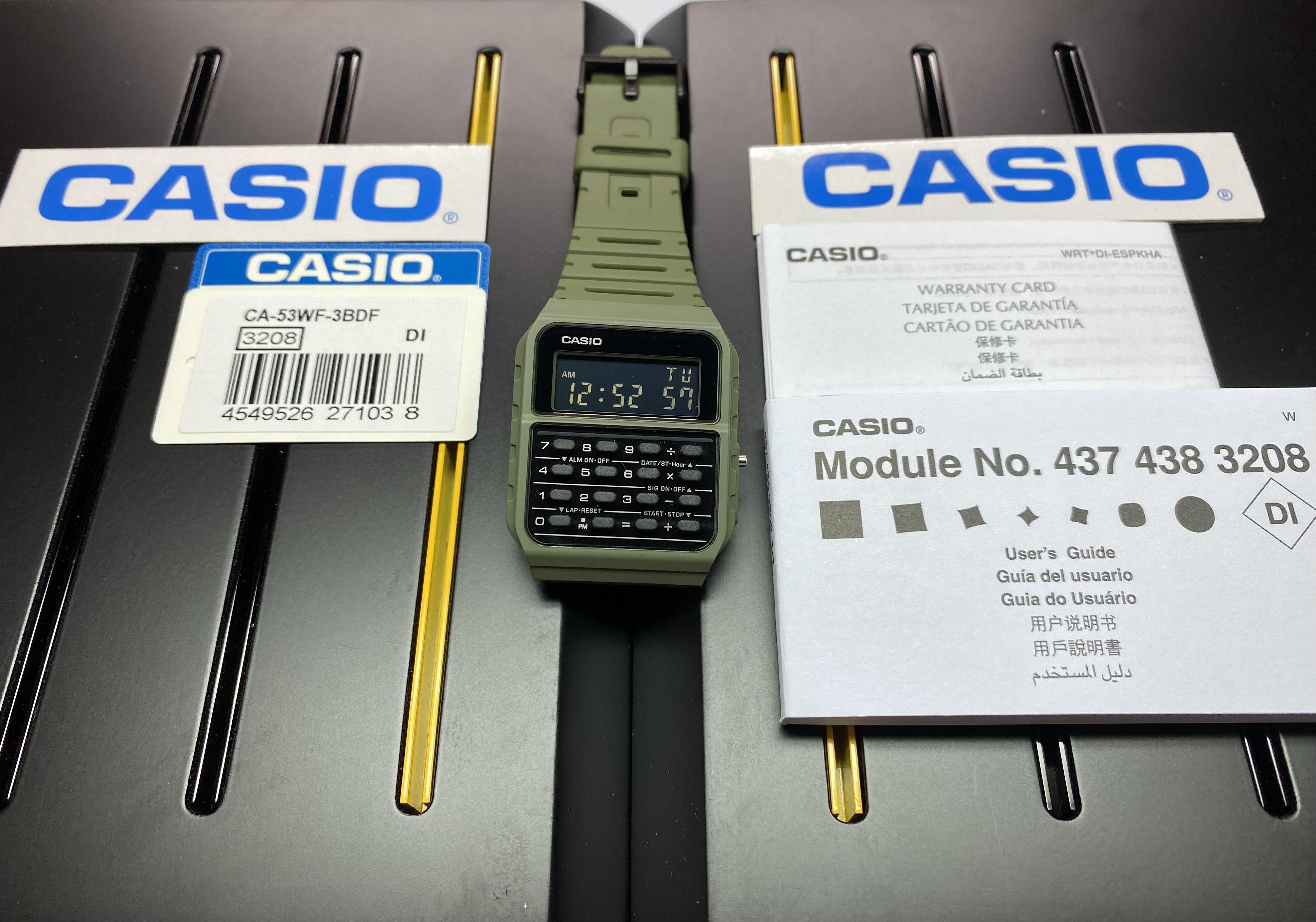 Casio CA-53WF-3B Calculator Watch CA53WF-3B Vintage Digital Quartz CA53 ...