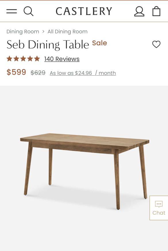 Castlery Dining Table with bench&chairs, Furniture & Home Living ...