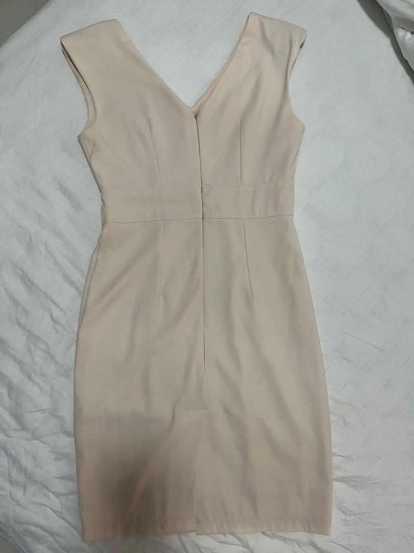 Elegant Light Pink/Beige Dress, Women's Fashion, Dresses & Sets ...