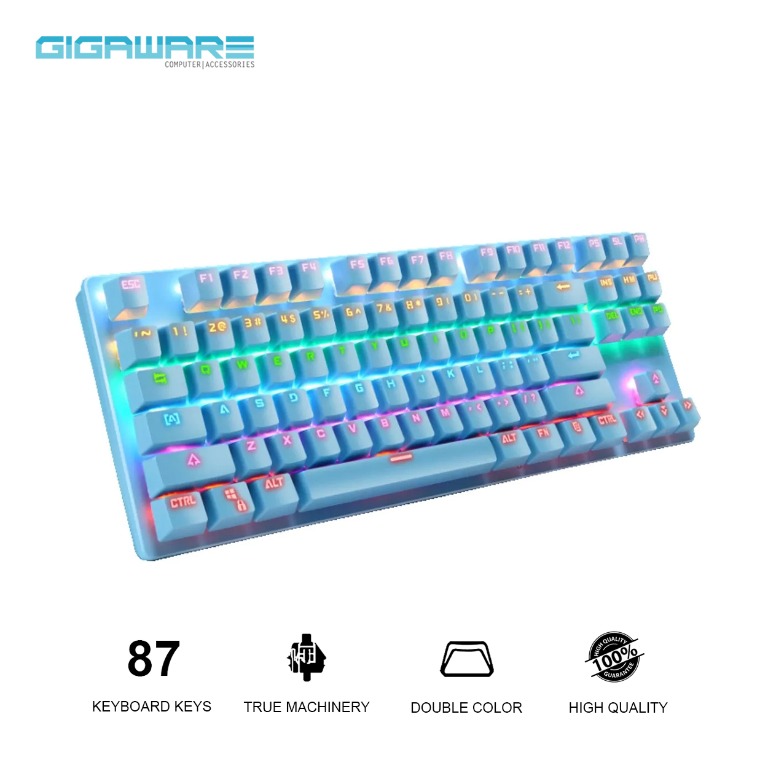 Gigaware K550 Mechanical Keyboard 87Keys USB Wired Gaming Keyboard Backlit Multi-Color Keyboard ...