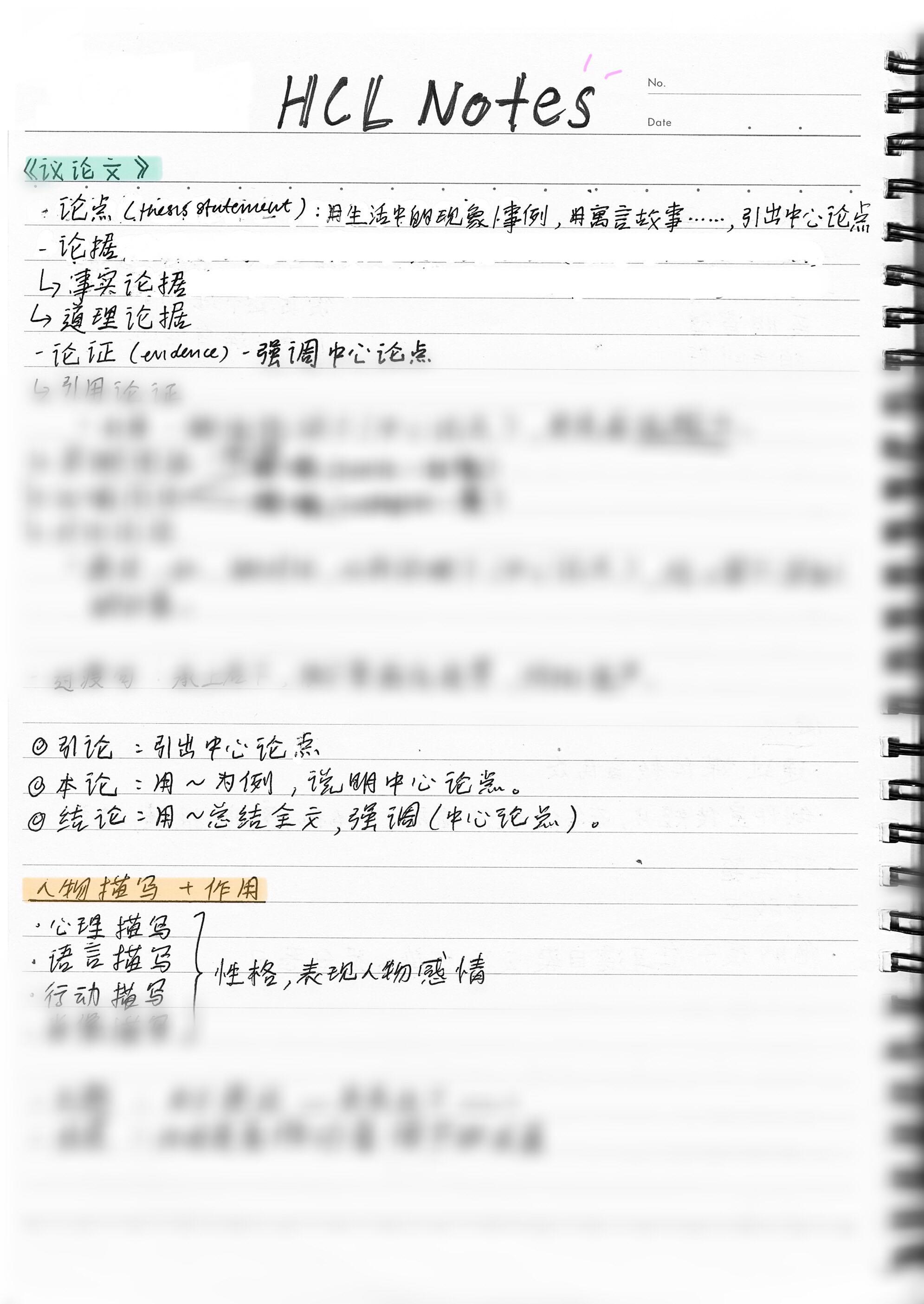 好 HCL CHINESE notes, higher chinese notes, secondary, cheatsheet ready ...