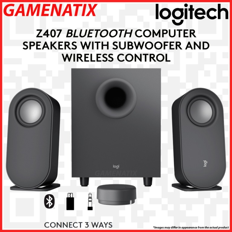 Logitech Z407 Bluetooth Computer Speakers with Subwoofer and Wireless ...
