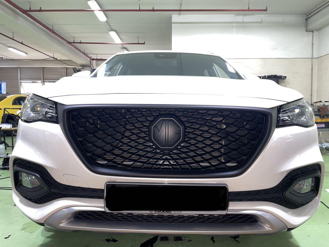MG HS car matte black window trim, pillar, grill, handles, foglight ...
