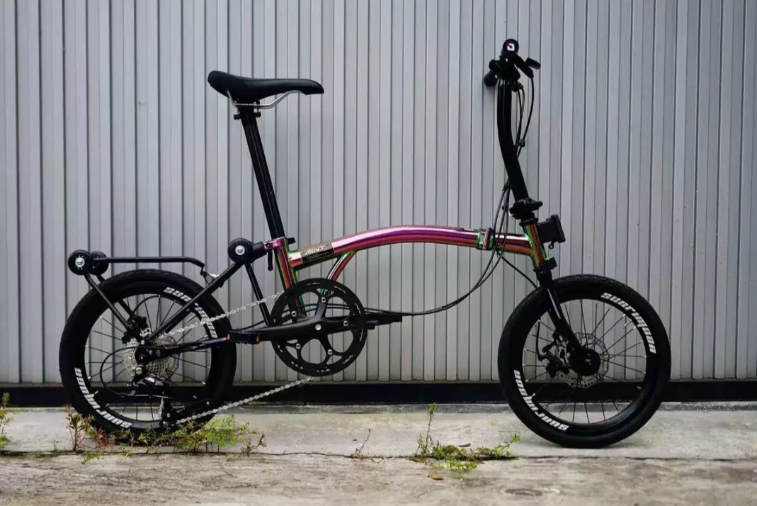 Mint TRI Fold folding bicycle cycle 9 speed chrome bianchi colour mrt ...