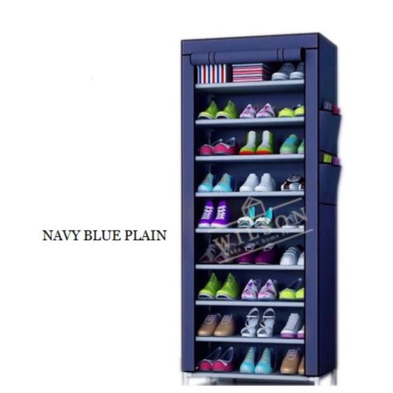Navy Blue Shoe Rack 9 Layer Rack, Furniture & Home Living, Home ...