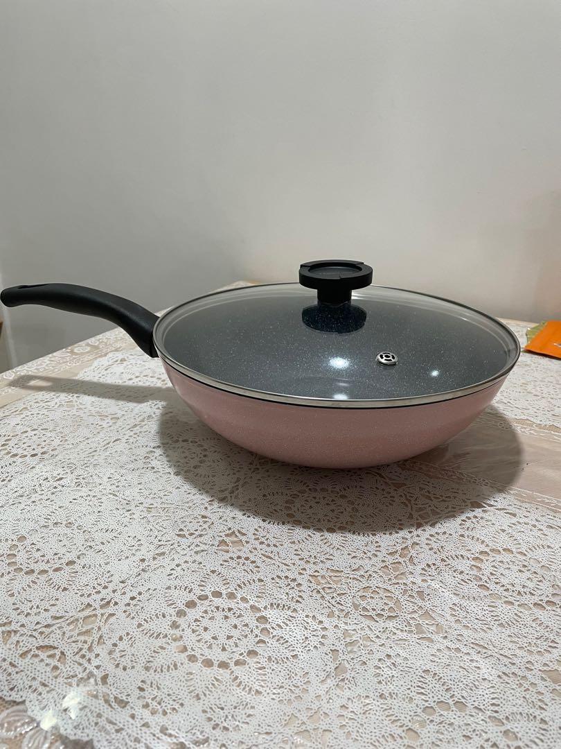 NEOFLAM Reverse Colour Marble 30cm Wokpan with Ecolon Ceramic Coating ...