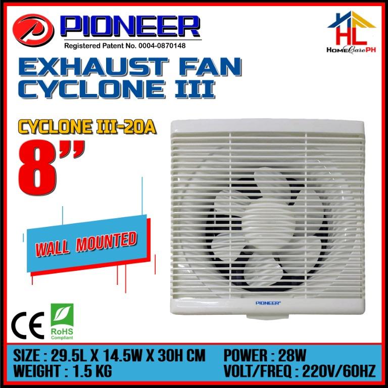 Pioneer Exhaust Fan Cyclone III (Venting Fan) 6"/8"/10"/12", Commercial ...