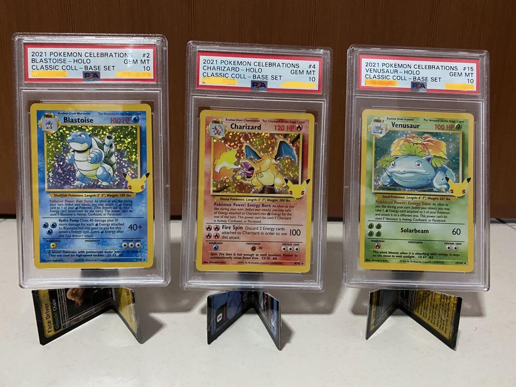 PSA 10 Pokémon TCG celebrations 25th Anniversary Charizard, Blastoise and Venusaur, Hobbies ...