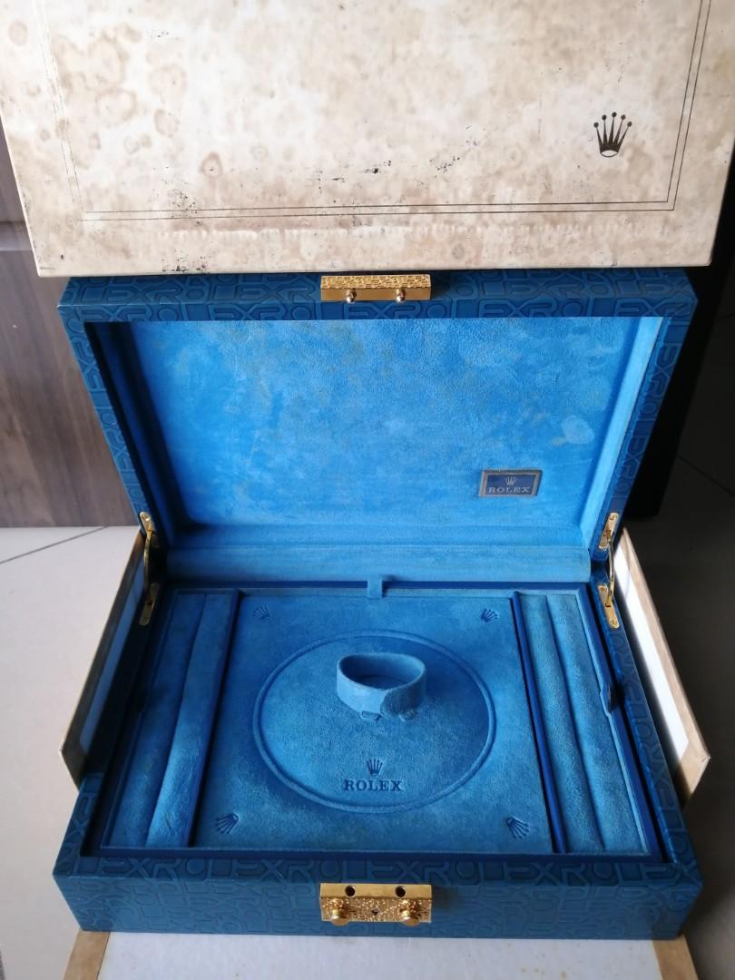 1080) Rare Rolex Queen Watch & Jewellery Box Large No Key, Men's ...