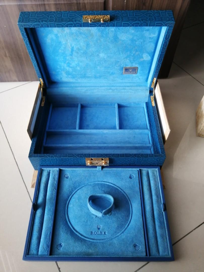 1080) Rare Rolex Queen Watch & Jewellery Box Large No Key, Men's ...