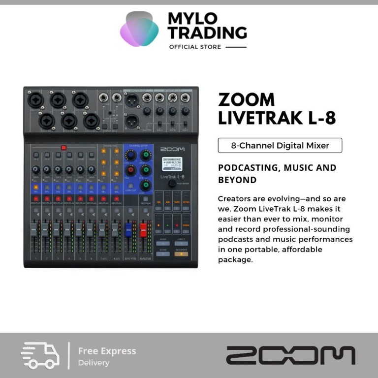 (Ready Stock) Zoom LiveTrak L-8 / ZOOM L8 Portable 8-Channel Digital ...