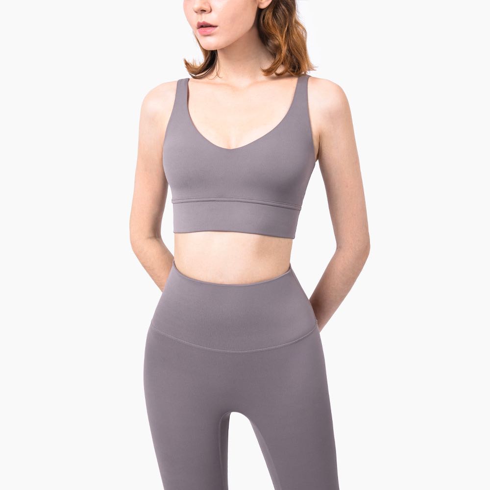 Sports Attire Yoga Gym Workout Top and Bottom Set in Lunar Rock, Women ...