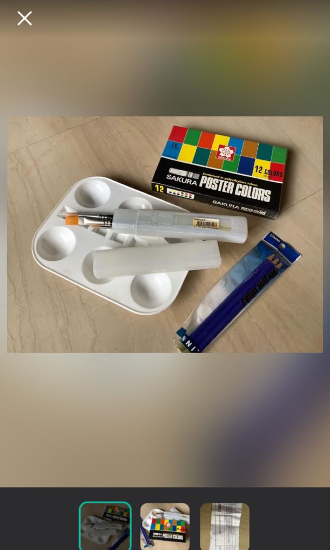 UP:$25.99 Poster color paint set with palette and brushes, Hobbies ...