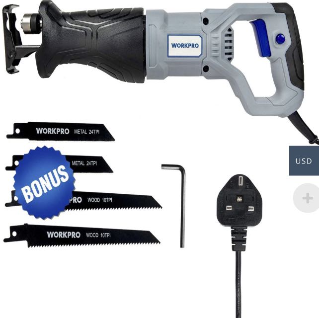 WORKPRO 710W Reciprocating Saw, Furniture & Home Living, Home ...