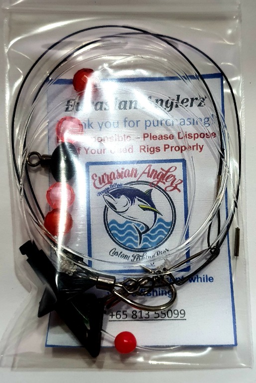 3 x Pulley Rigs with Impact Shield and Wired Coated Snood | Surfcasting ...