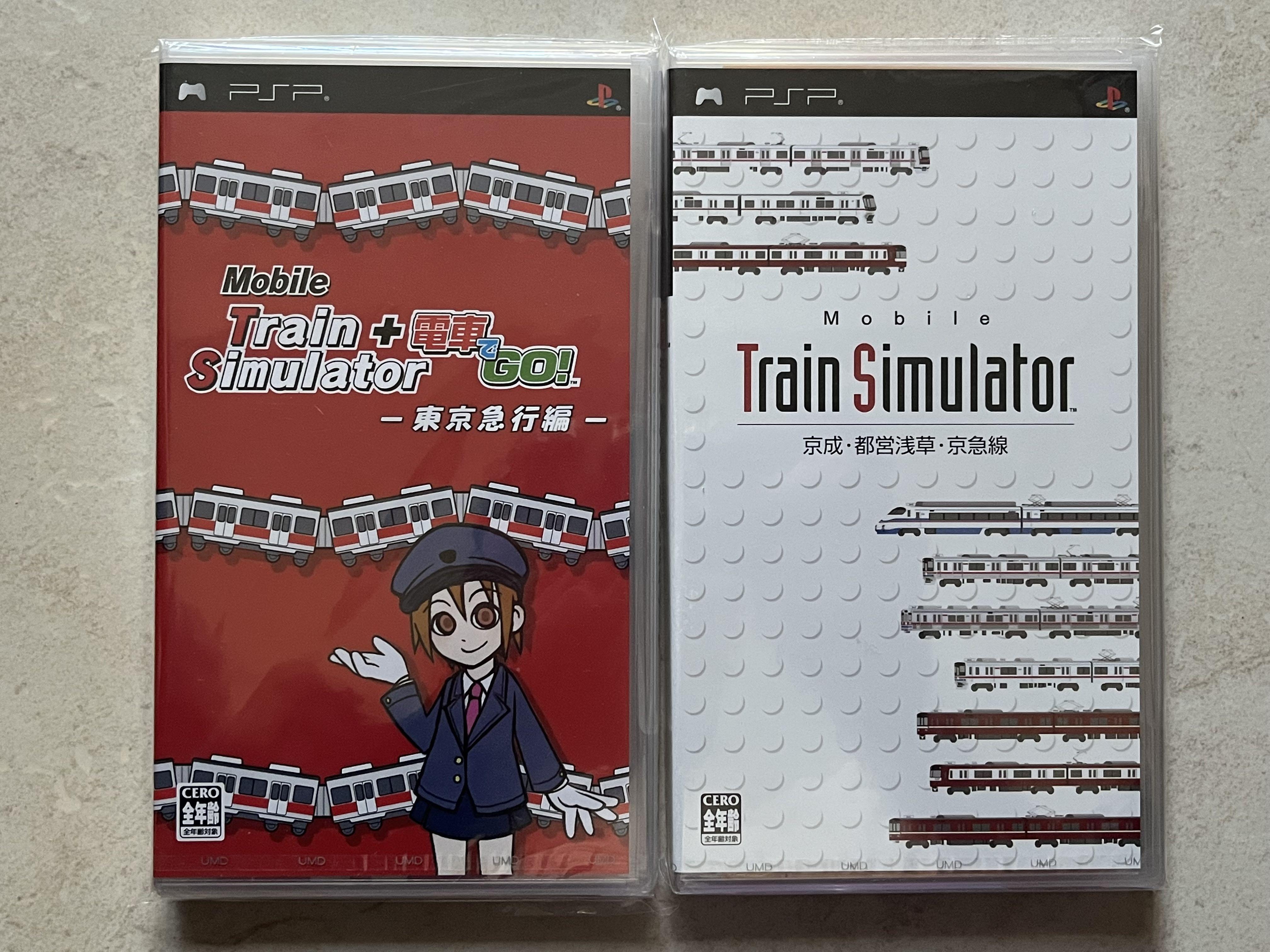 全新品）日版 PSP MOBILE TRAIN SIMULATOR 京成 都營淺草 京急編 + 電車 GO 東京急行編 DENSHA DE ...