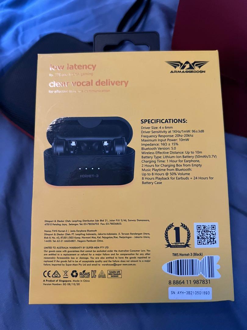 Armageddon hornet-3 true wireless earbuds, Audio, Earphones on Carousell
