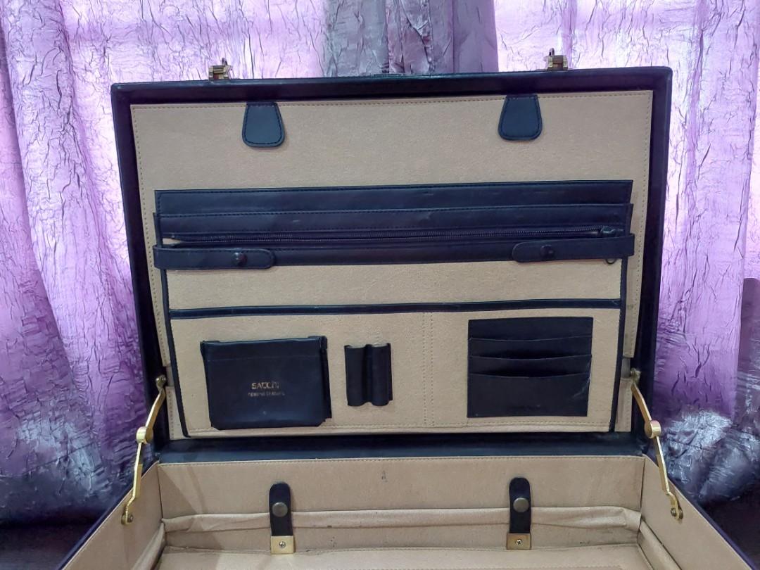Authentic Vintage Satchi briefcase (black) - Genuine Leather, Men's ...