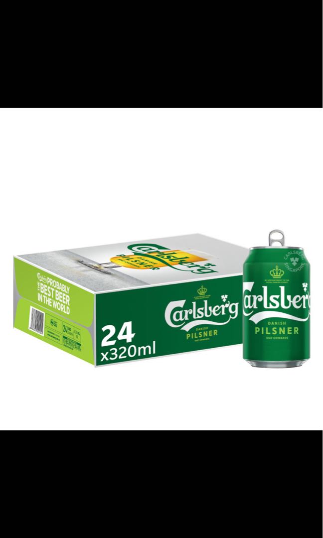 Carlsberg Danish Pilsner Beer 320ml Can Silver, Food & Drinks ...