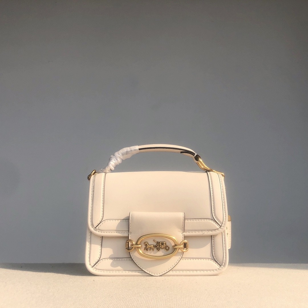 Coach Hero Shoulder Bag with signature horse & carriage logo, Women's ...