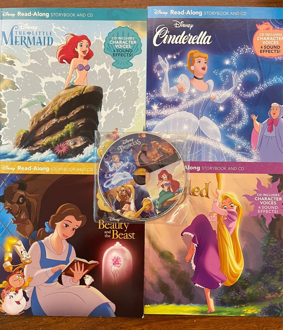 Disney Princess - Read-along Storybook and CD bos set, 興趣及遊戲, 書本 & 文具 ...