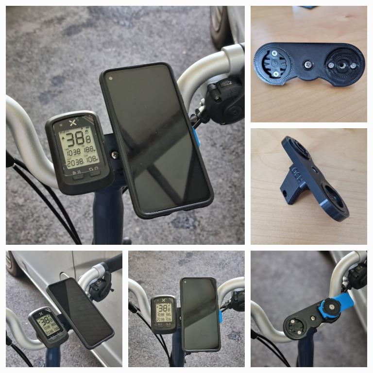 Dual mounting plate for Garmin / XOSS & Quadlock , Brompton Road Bike ...