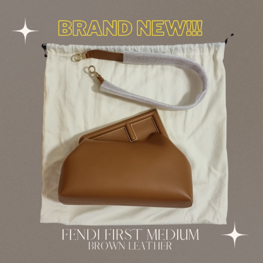 Fendi First Medium in Brown leather, Women's Fashion, Bags & Wallets ...