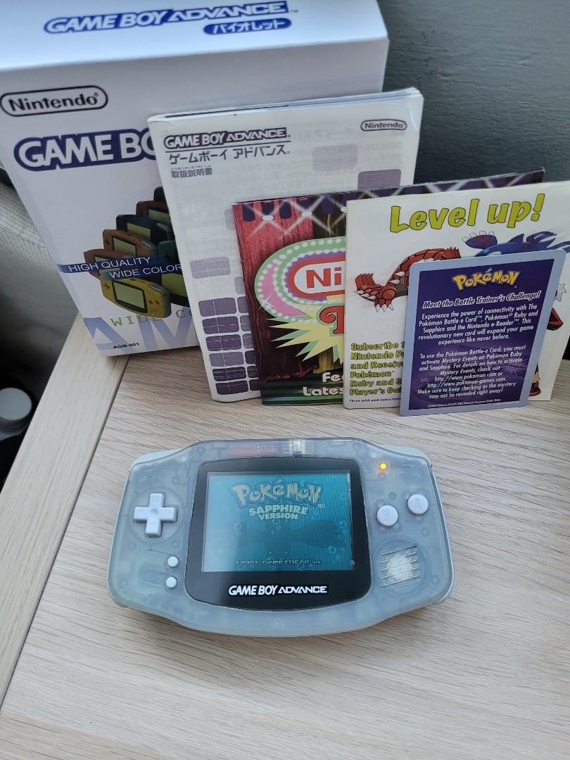 Gameboy Advance Glacier Blue Nintendo Game Boy GBA, Video Gaming, Video ...
