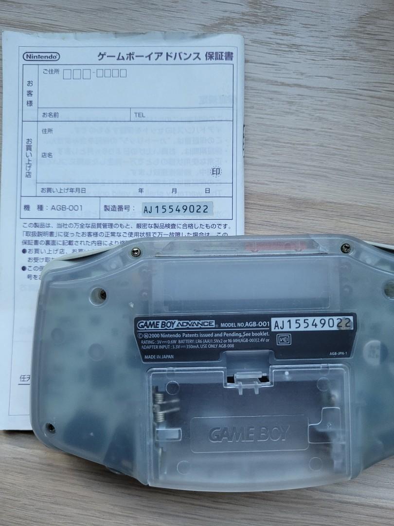 Gameboy Advance Glacier Blue Nintendo Game Boy GBA, Video Gaming, Video ...