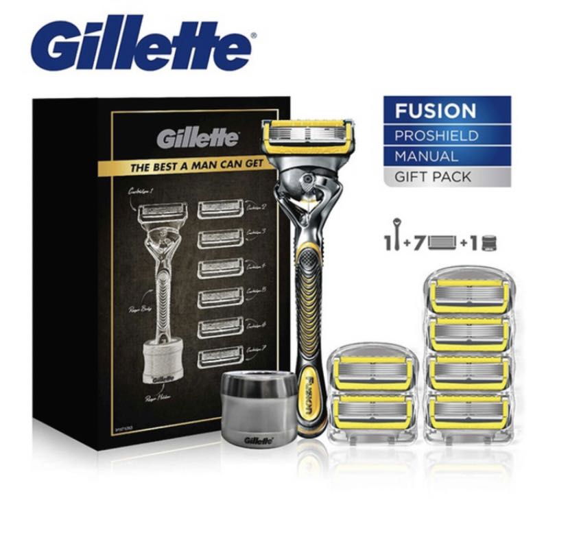 GILLETTE Black Box Gift Set [Limited Edition] Fusion ProShield Razor ...
