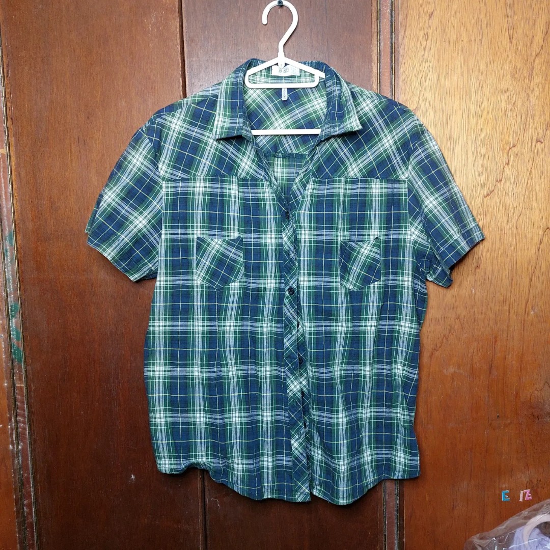 Green checkered top, Women's Fashion, Tops, Others Tops on Carousell